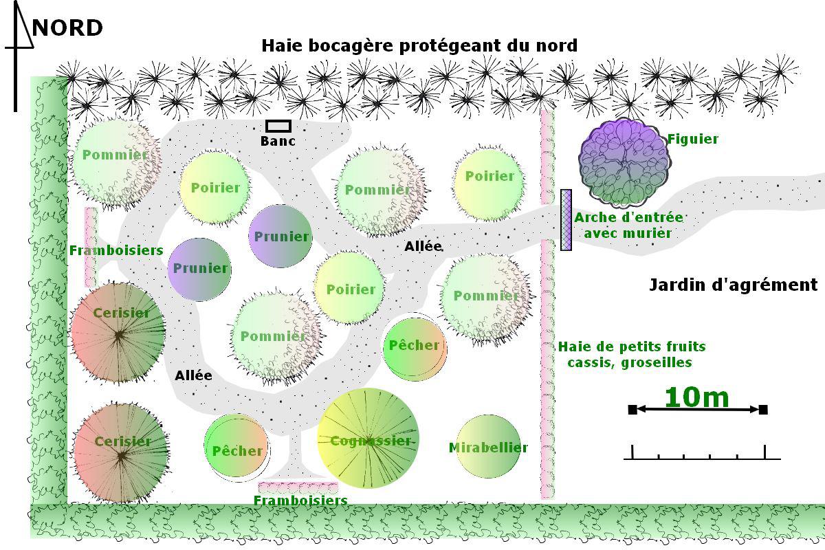 plan d'un verger paysager